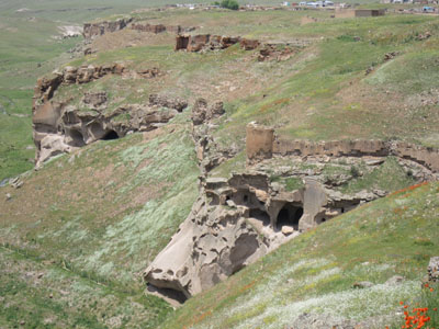 Ani landscape caves battlements - John Graham Tours